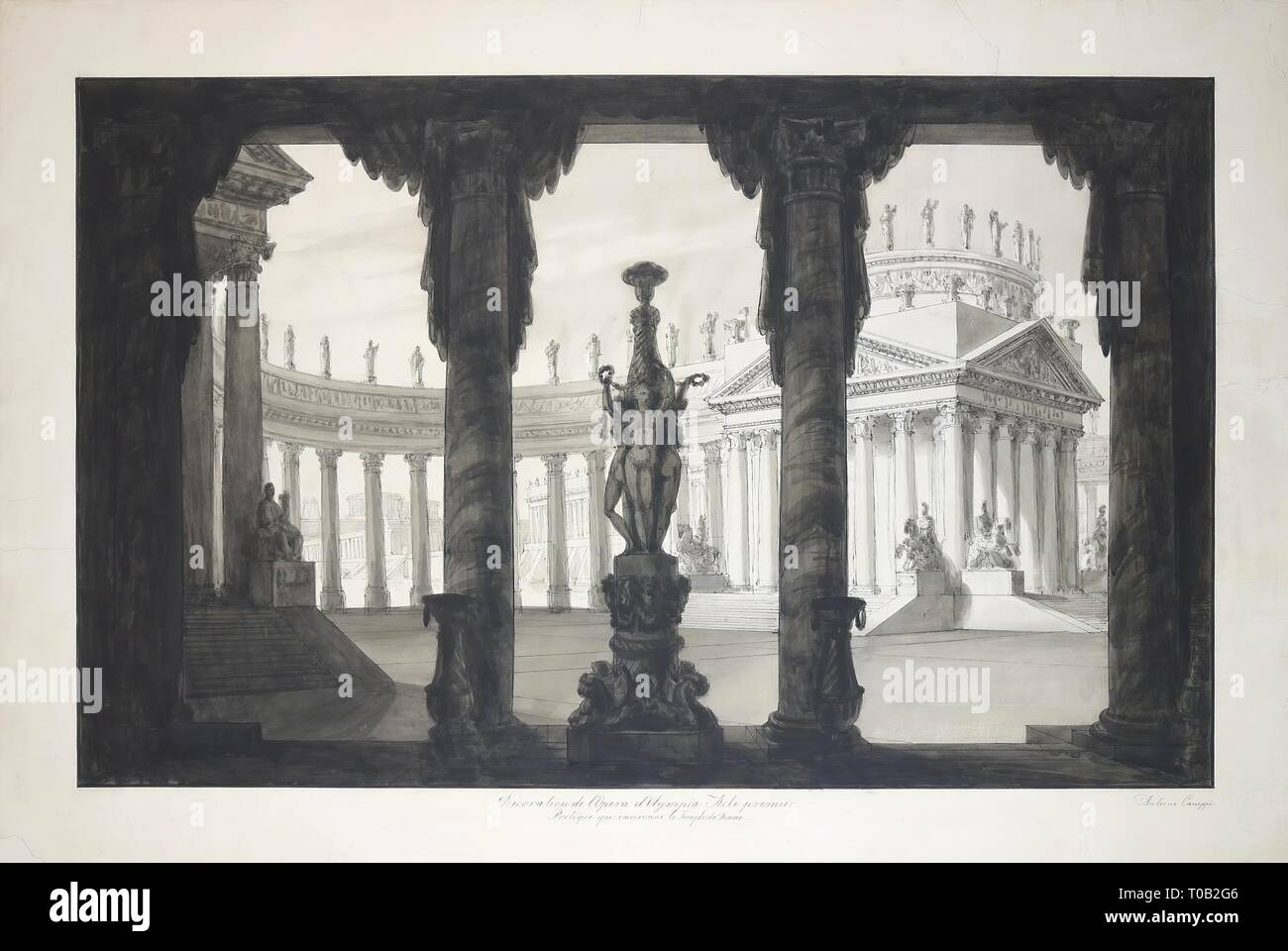 'Sketch of the Scenery for the Opera "Olimpia"'. Italy-Russia, 1829 ...