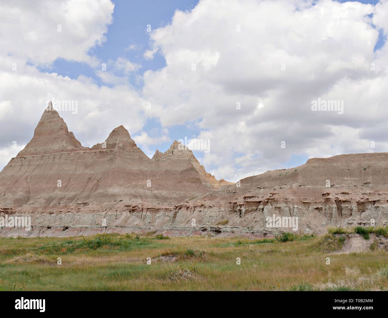 Natural layered rock formations and stunning landscape of Badlands ...