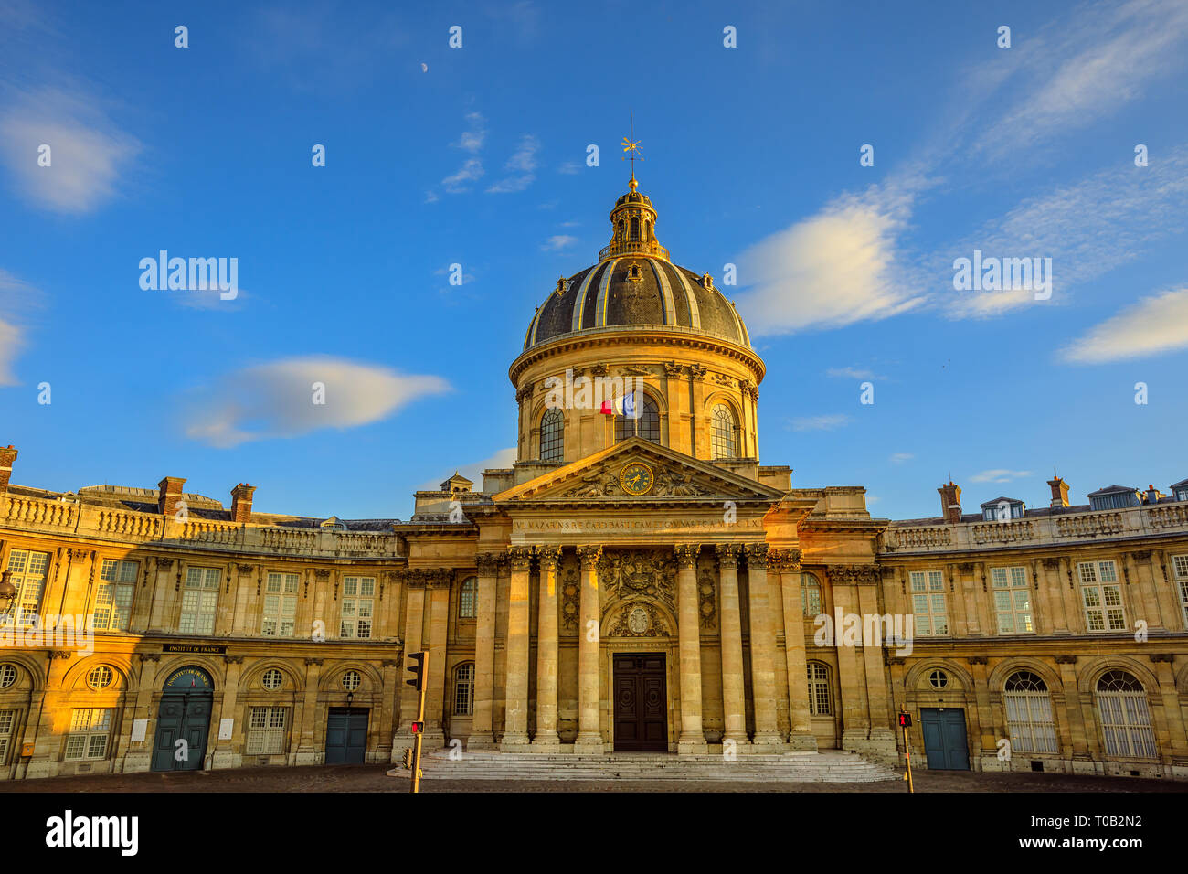 Paris, France -July 1,2017:Central dome of Institut de France building ...