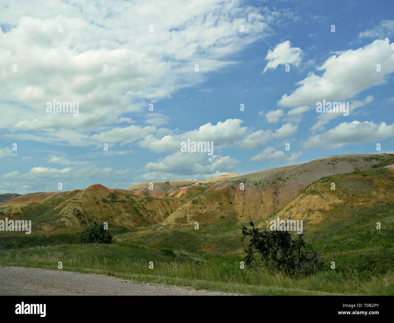 Beautiful colors of landscape and rock formations at Badlands National ...