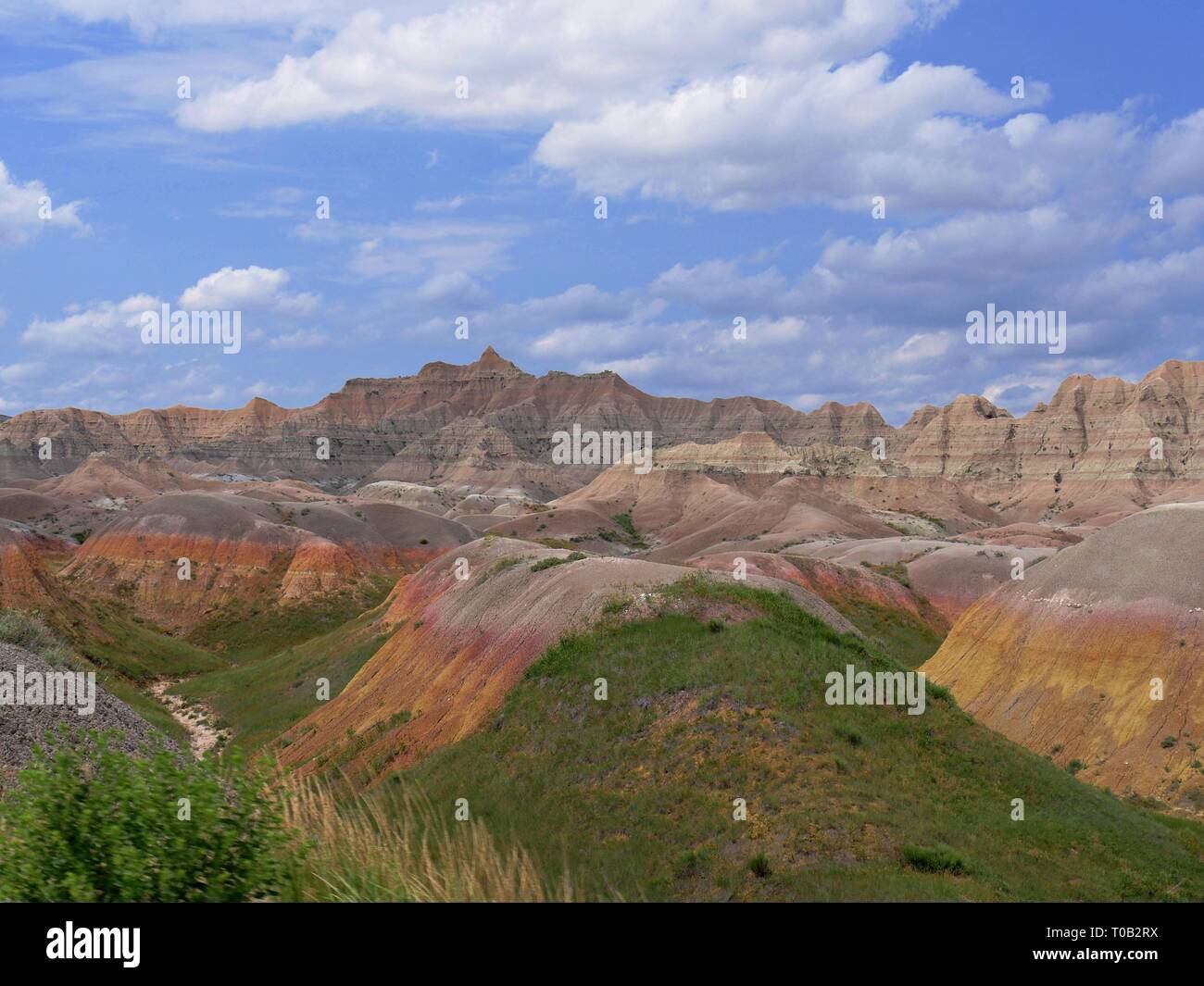 Breathtaking scene of colorful rock formations and landscape with ...