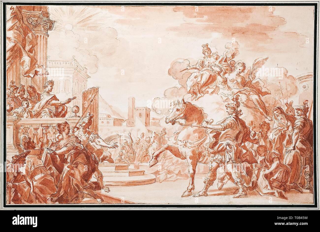 'Alexander the Great Taming Bucephalus'. Italy. Dimensions: 20,5 x 32,2 ...