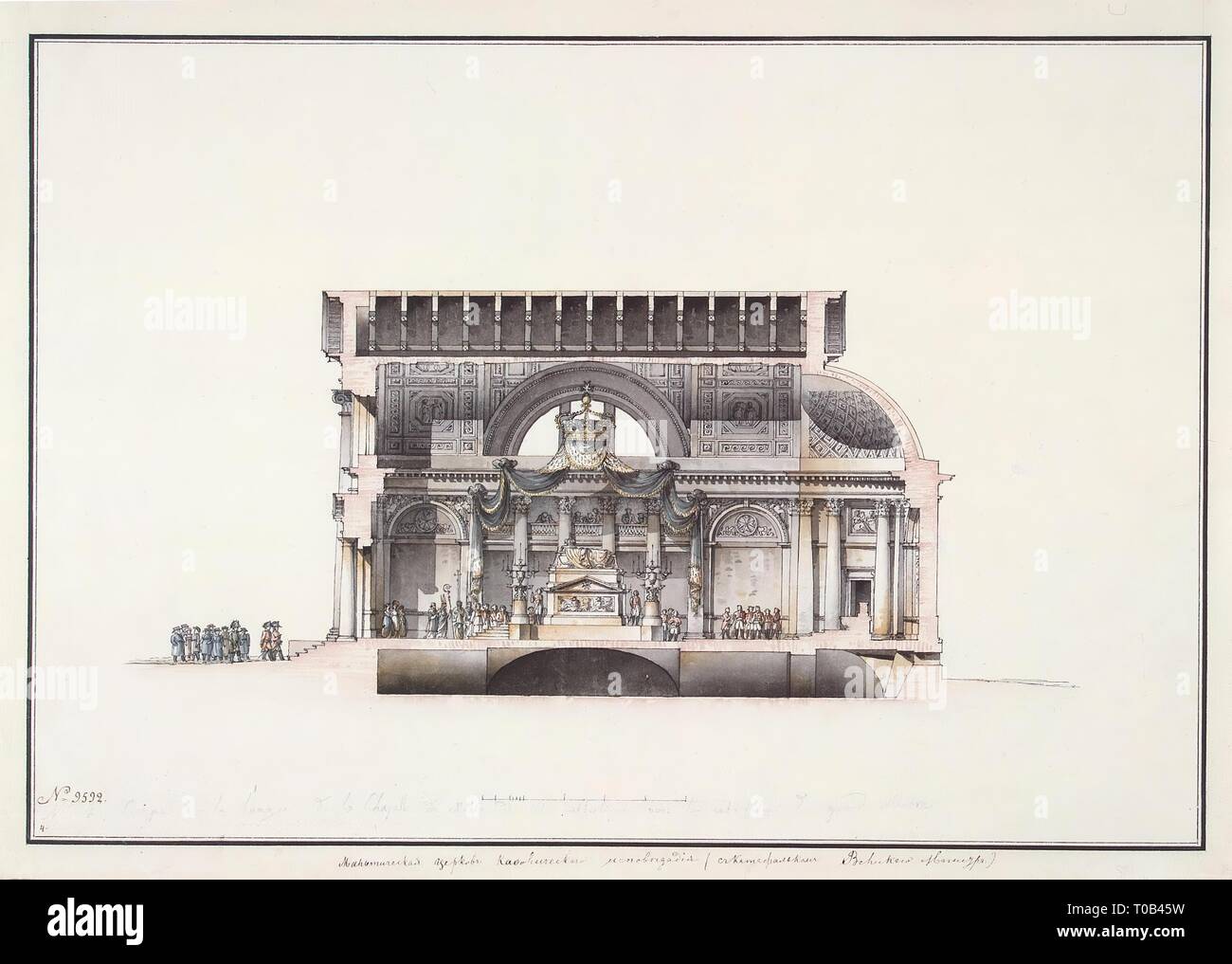 'Design of the Malta Chapel in St Petersburg. Slit Showing the ...