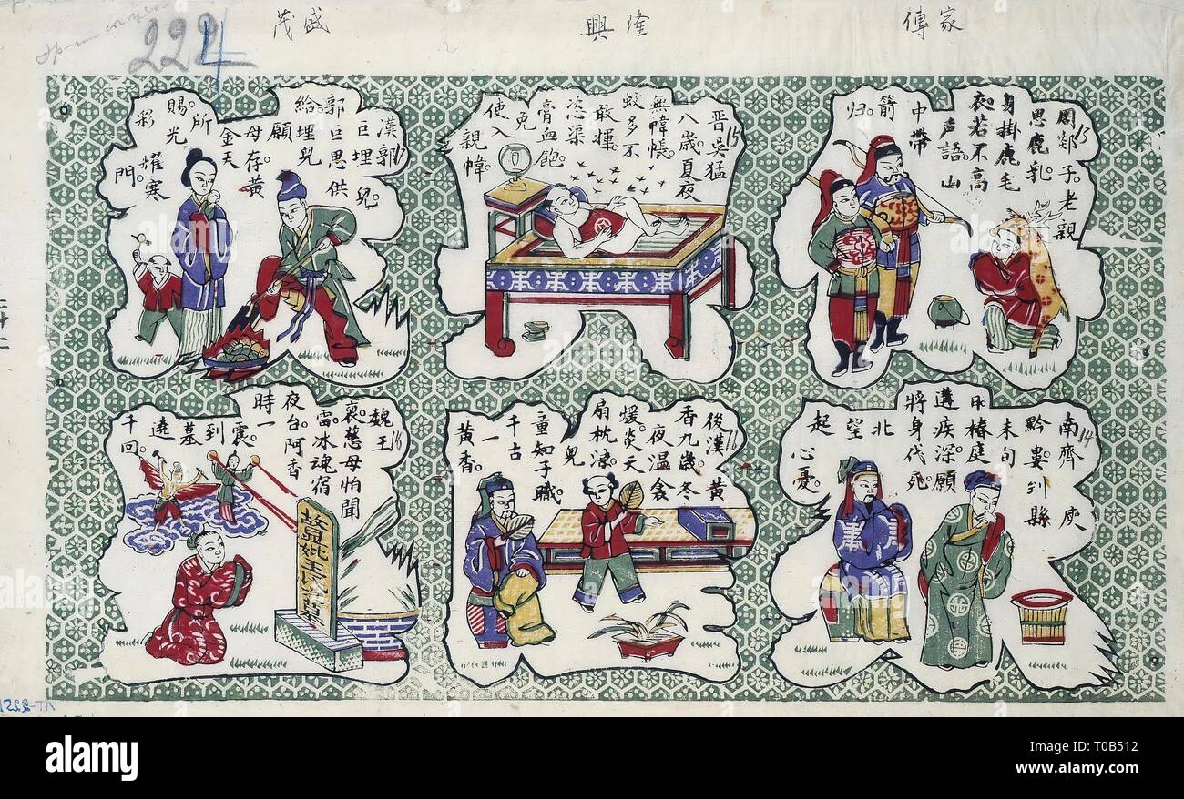 'Six Episodes of Filial Piety'. China, late 19th - early 20th century ...