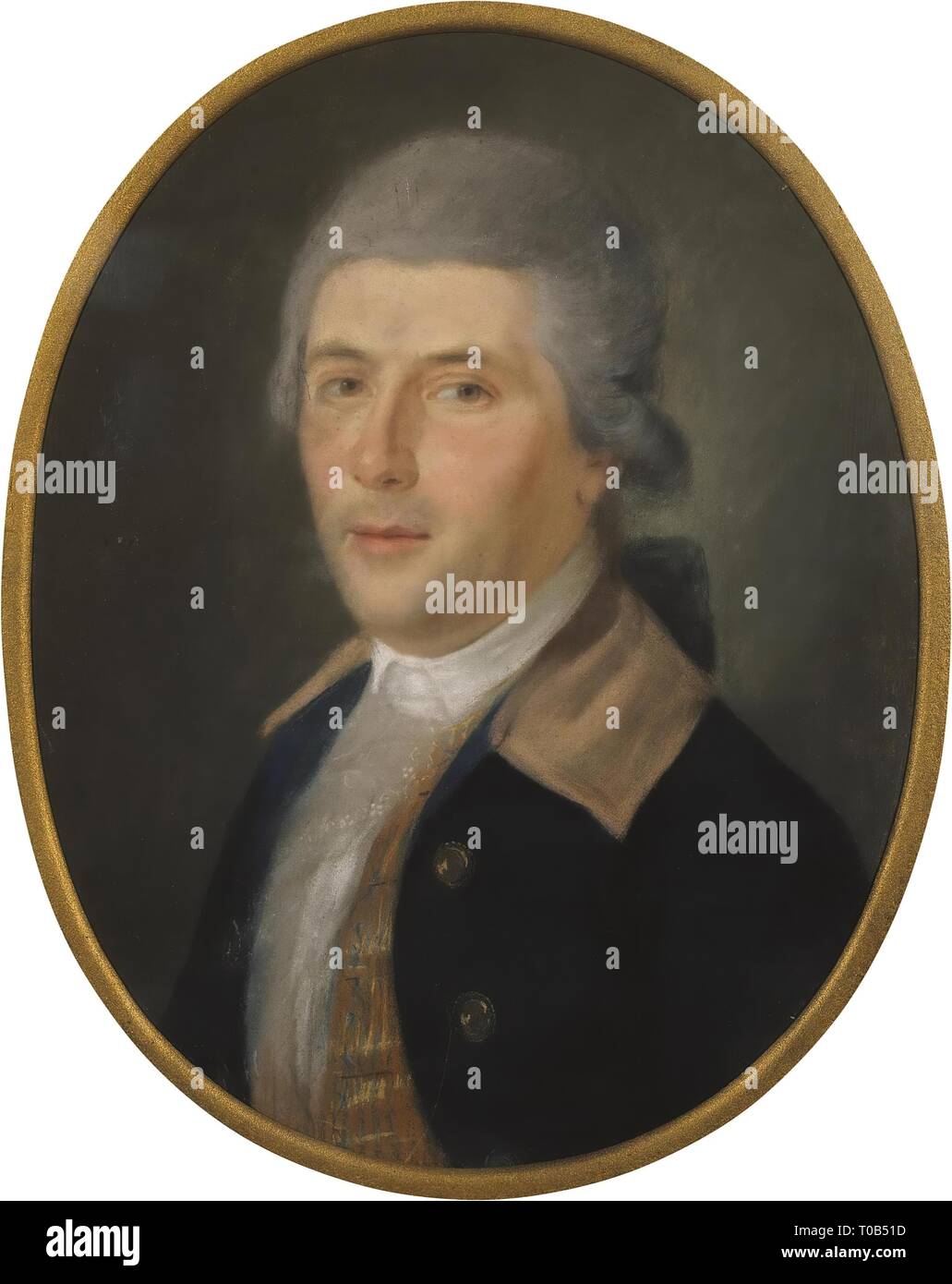 'Portrait of a Man in a Powdered Wig'. France (? ), 1780s. Dimensions ...