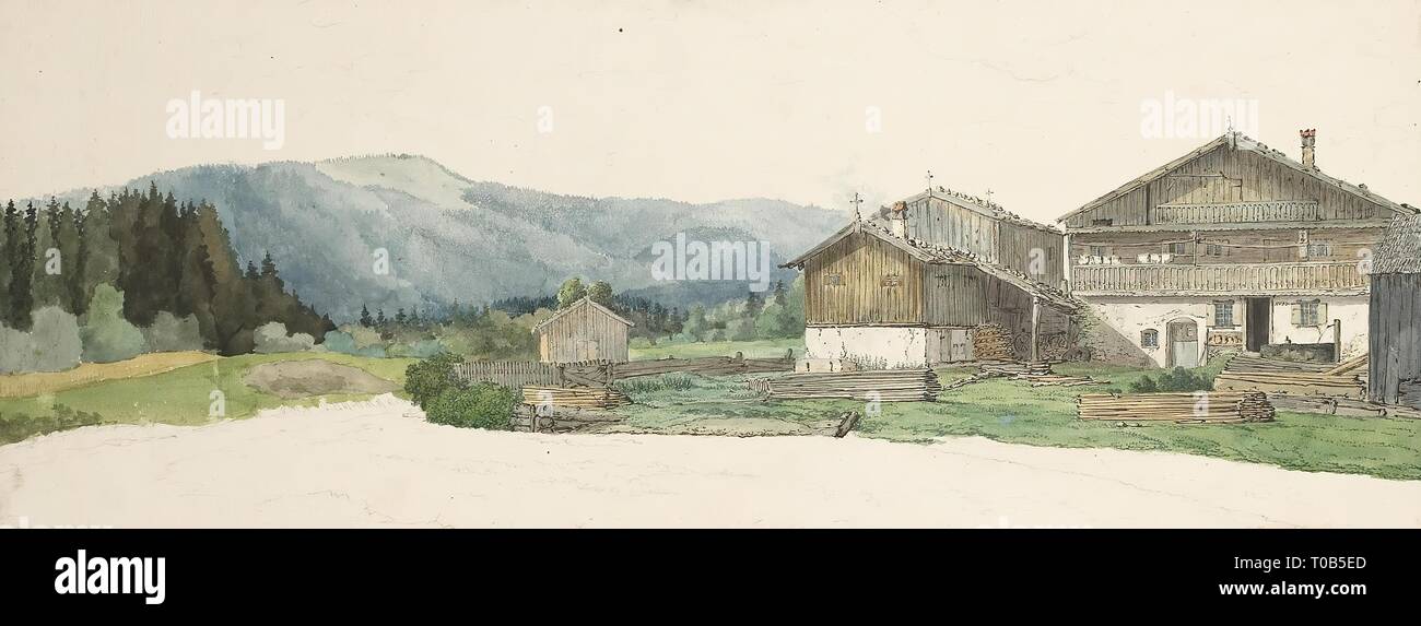 'Tyrolean Landscape with a Peasant Farmstead'. Germany, 1815 ...