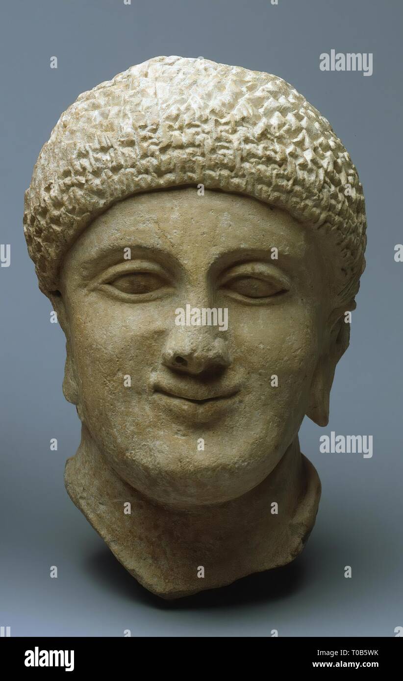 'Head of a Youth (fragment of a statuette)'. Kition or Golgos, Idalion ...