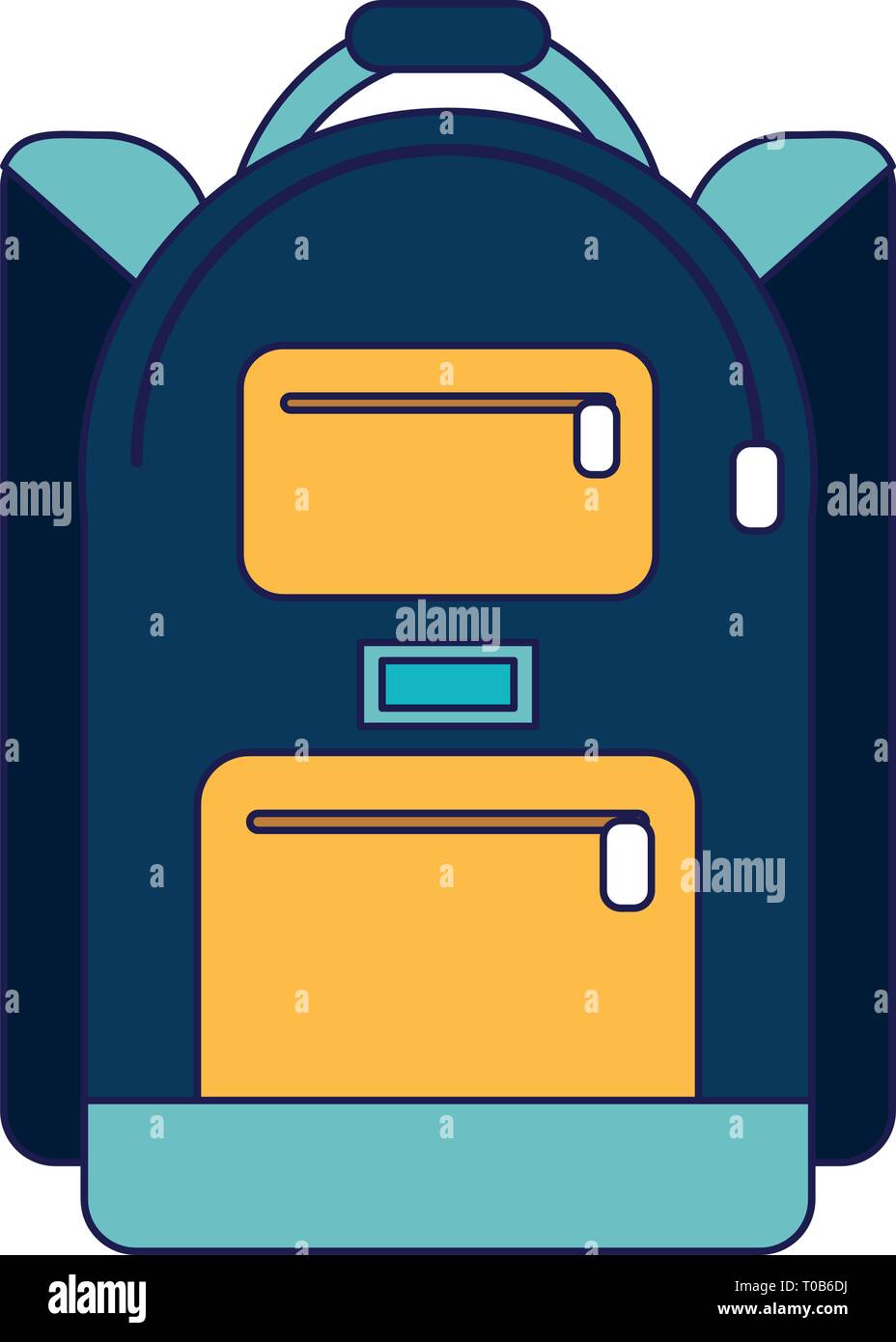 School backpack symbol isolated blue lines Stock Vector Image & Art - Alamy