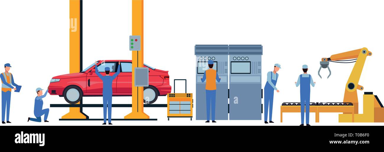 industry car manufacturing cartoon Stock Vector Image & Art - Alamy