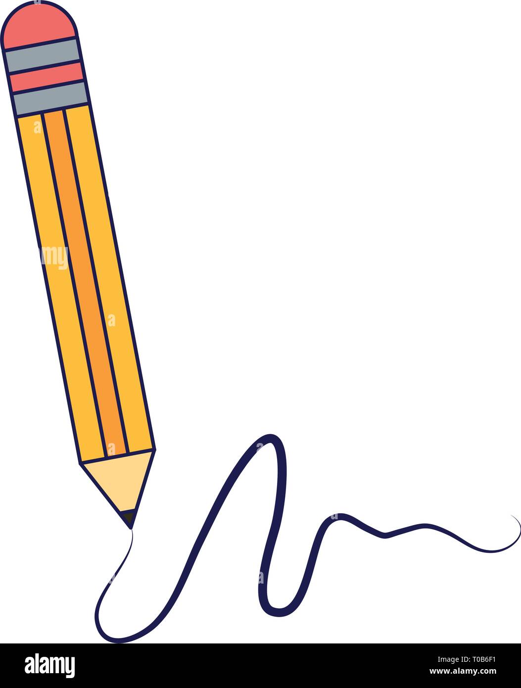 Pencil writing isolated cartoon blue lines Stock Vector Image & Art - Alamy