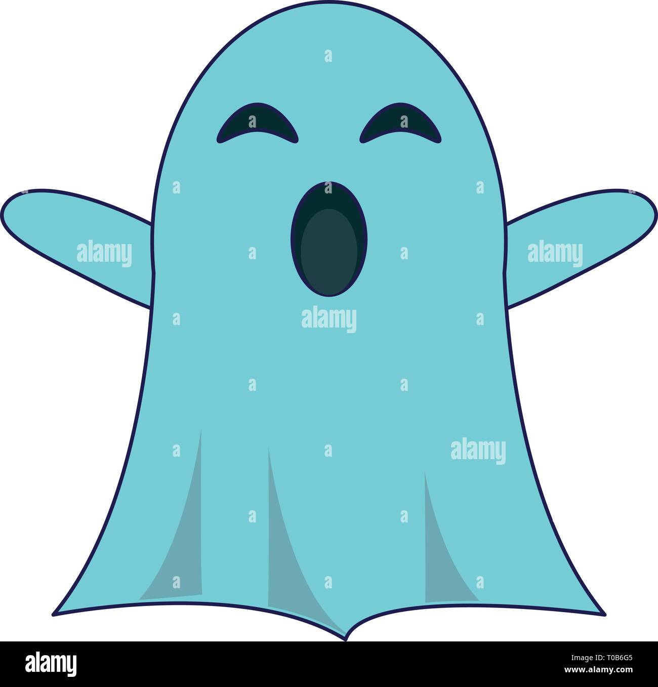 Ghost cartoon isolated blue lines Stock Vector Image & Art - Alamy