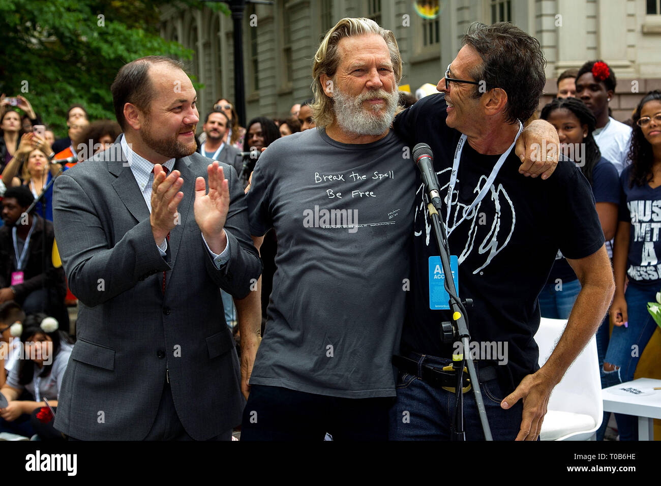 New York, NY, USA. 13 Sep, 2018. Corey Johnson, Jeff Bridges, Brian ...