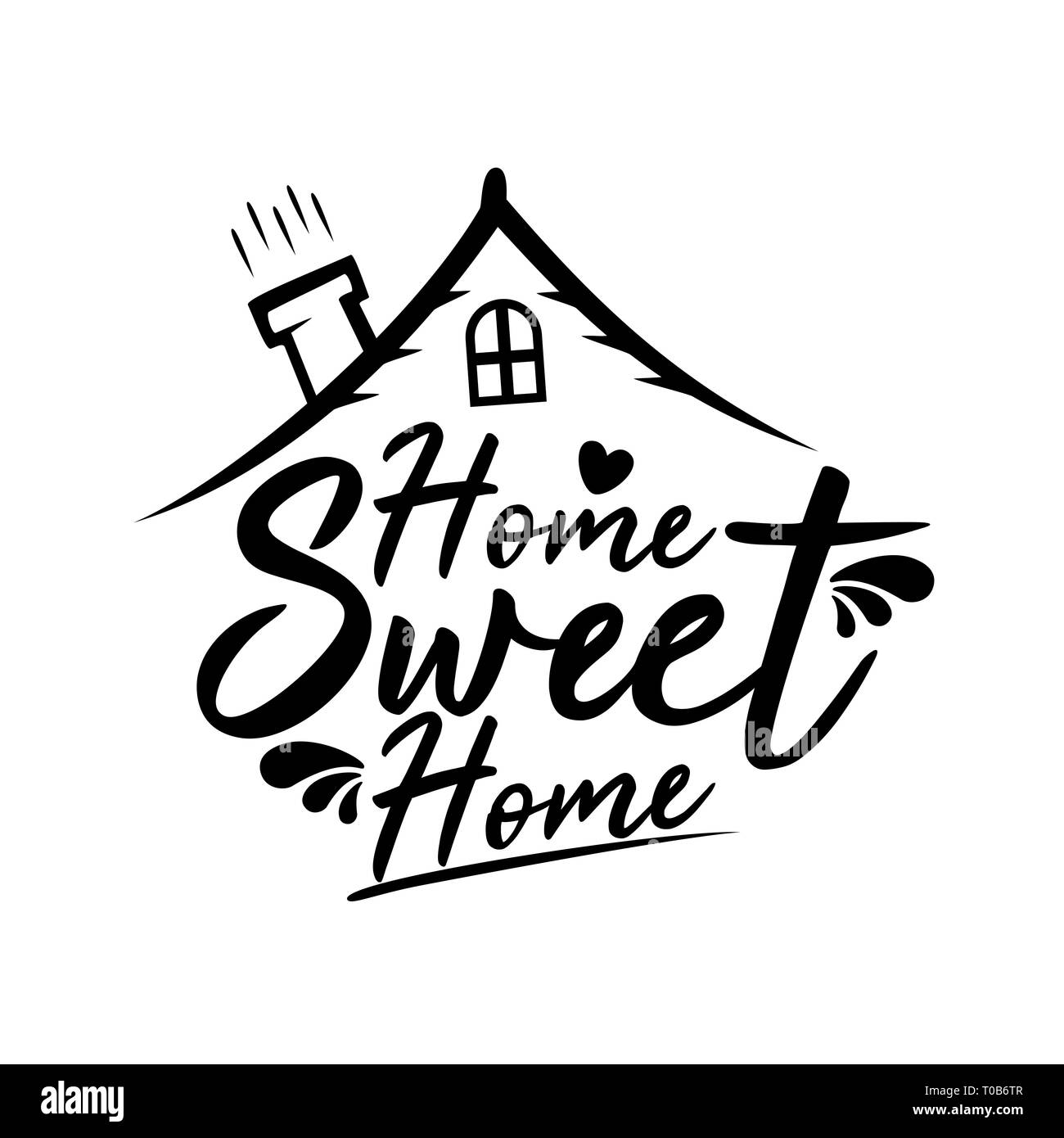 Sweet home banner Black and White Stock Photos & Images - Alamy