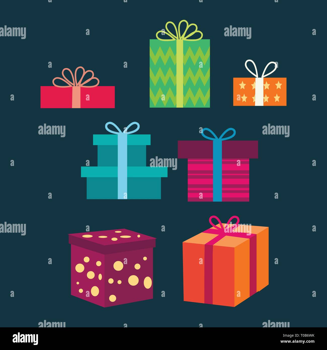 Collection red gift boxes Stock Vector Images - Alamy