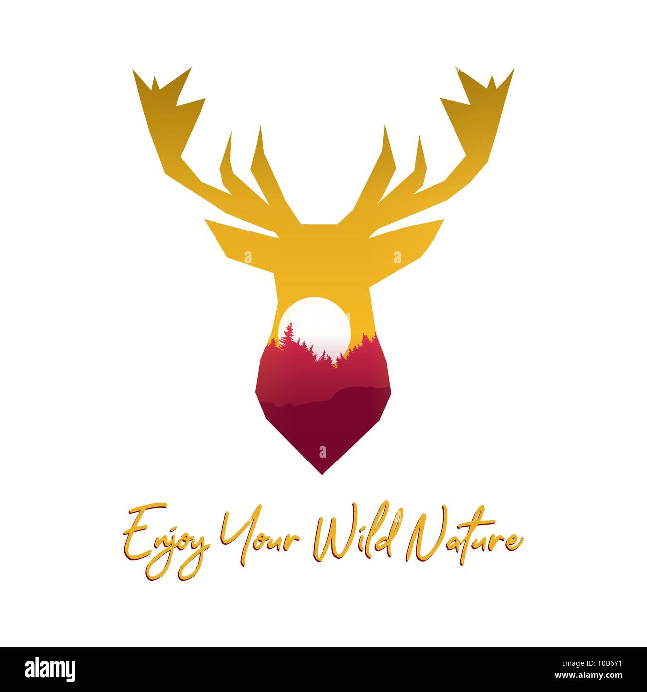 Deer typography Cut Out Stock Images & Pictures - Alamy
