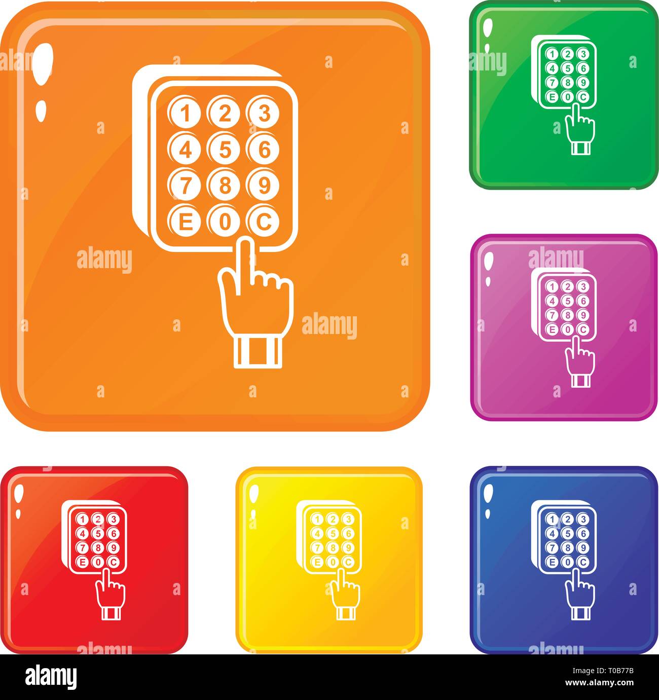 Digital lock icons set vector color Stock Vector Image & Art - Alamy