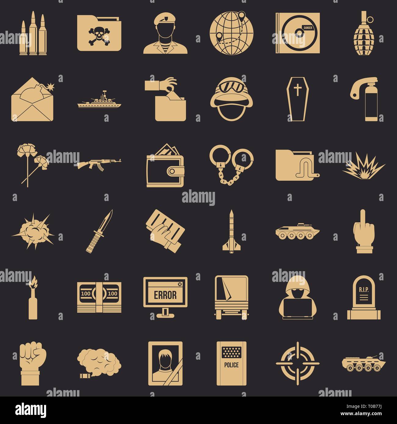 War icons set, simple style Stock Vector Image & Art - Alamy