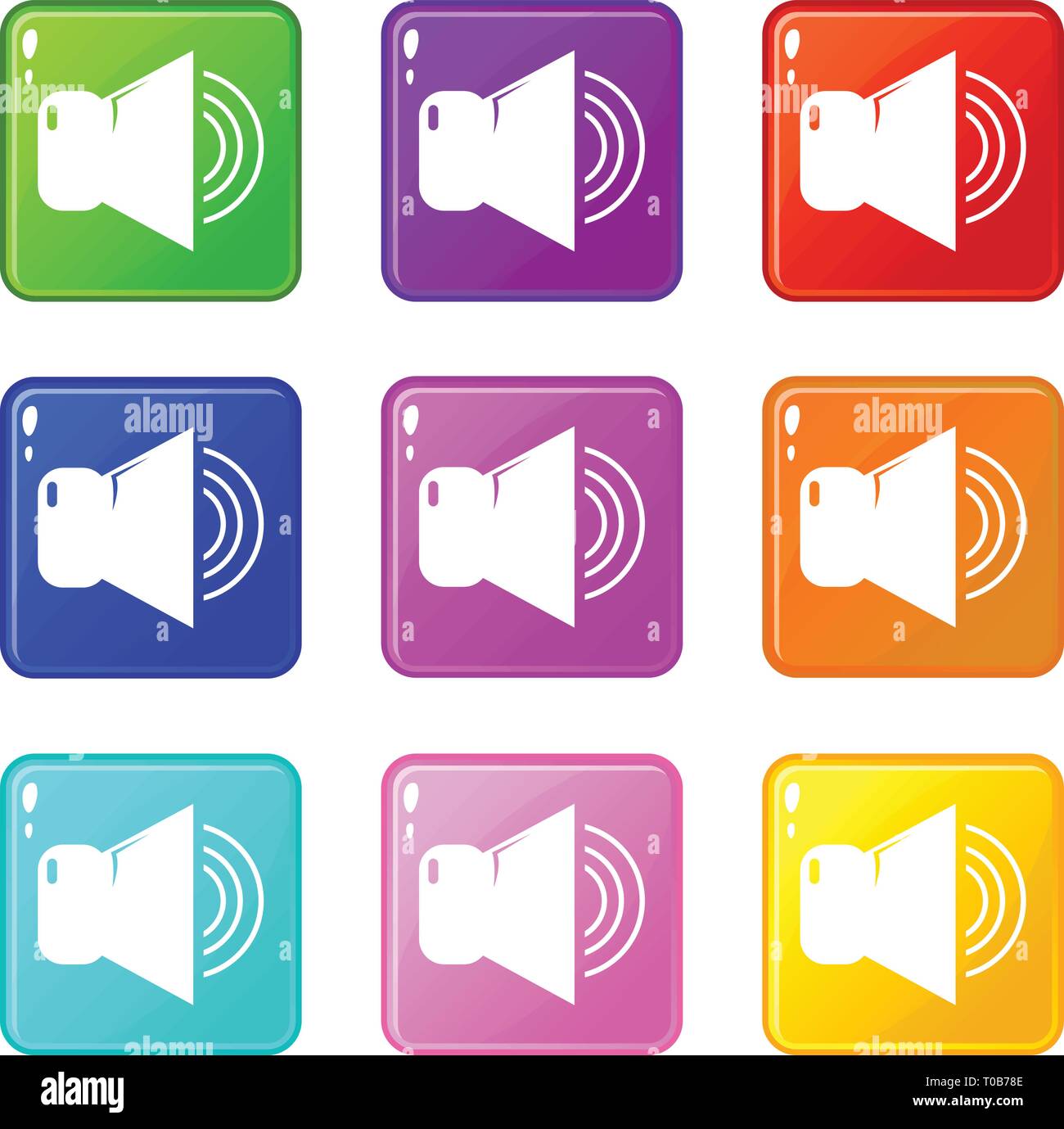 Volume up icons set 9 color collection Stock Vector Image & Art - Alamy
