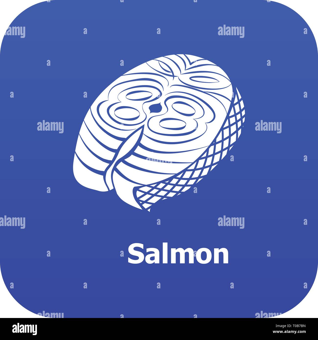 Salmon icon blue vector Stock Vector Image & Art - Alamy