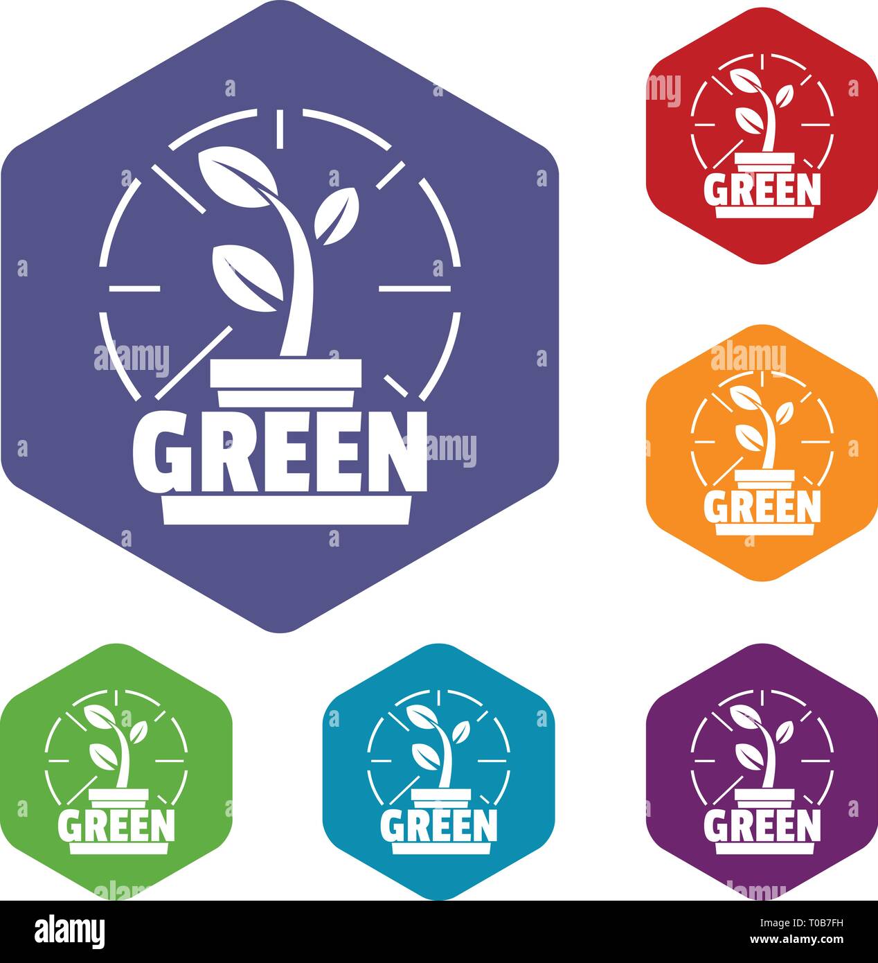 Sprout icons vector hexahedron Stock Vector Image & Art - Alamy