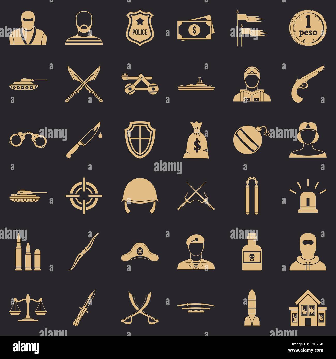 Weapon icons set, simple style Stock Vector Image & Art - Alamy