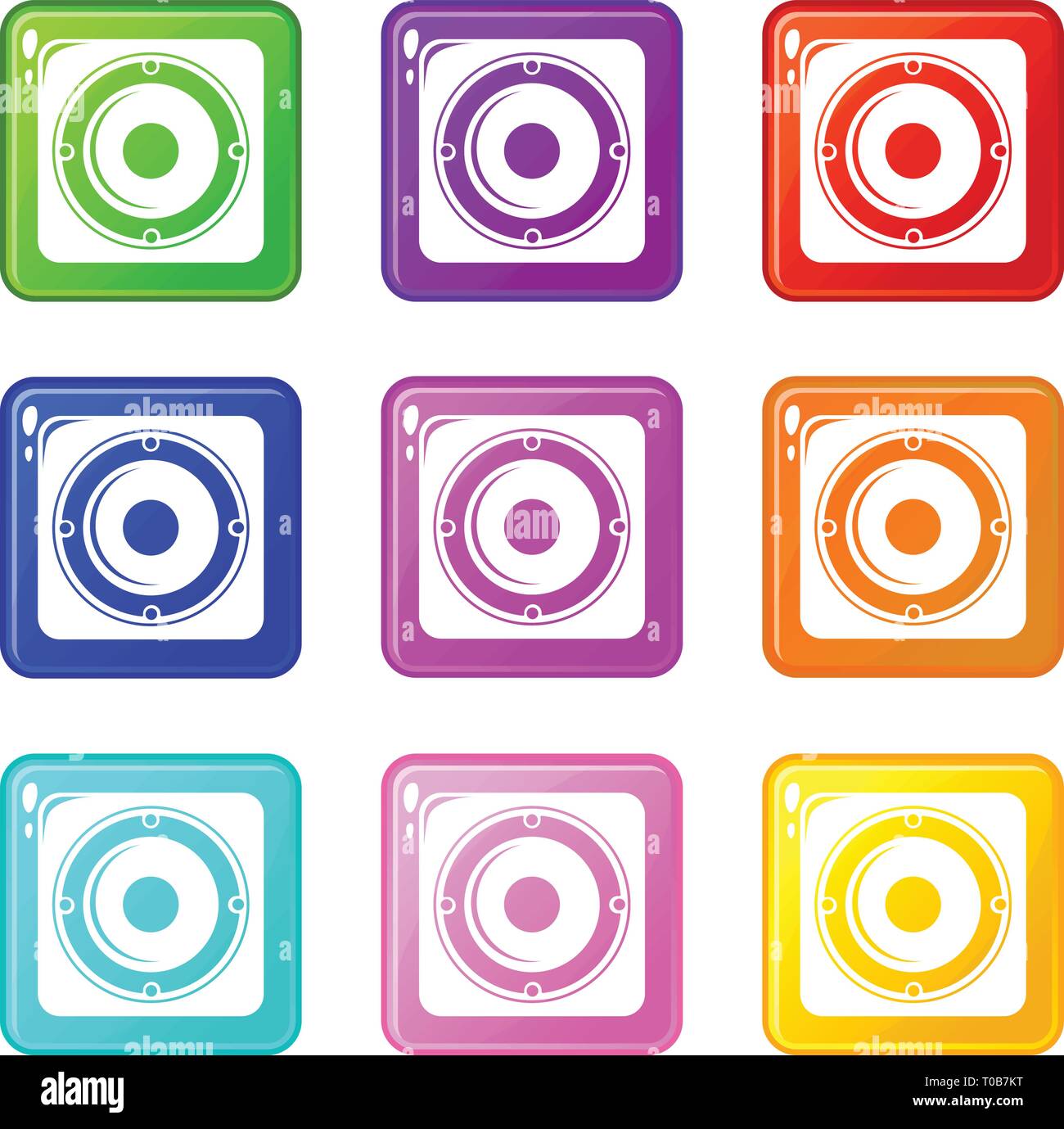 Speaker icons set 9 color collection Stock Vector Image & Art - Alamy