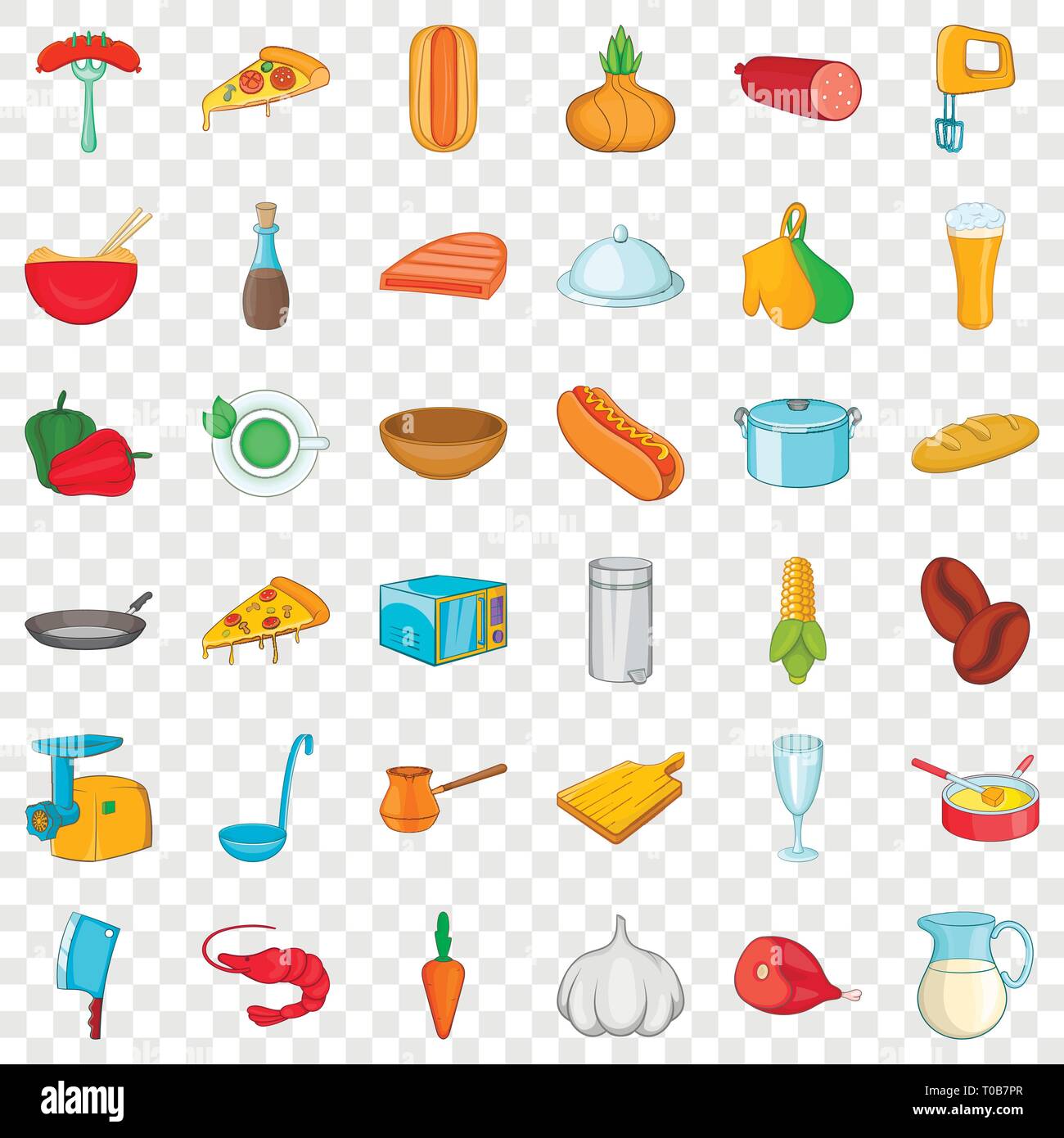 Cooking icons set, cartoon style Stock Vector Image & Art - Alamy