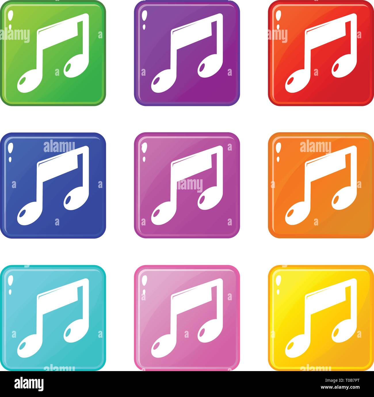 Music note icons set 9 color collection Stock Vector Image & Art - Alamy