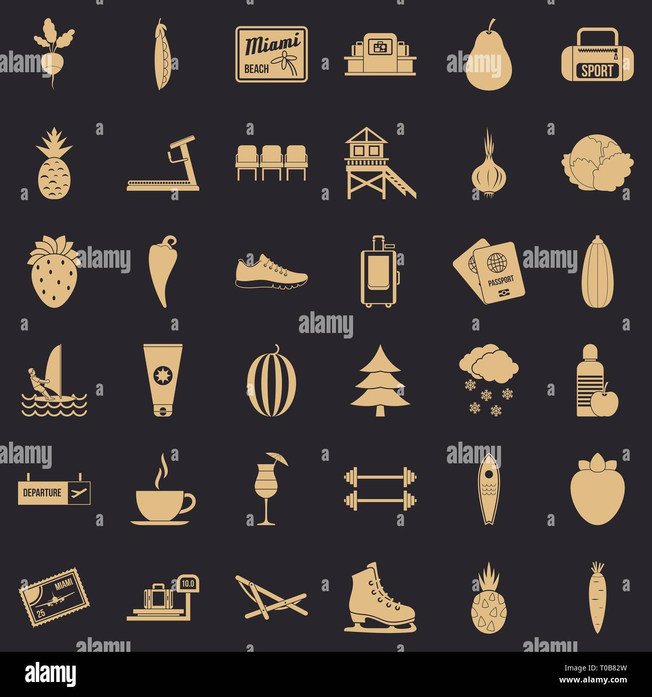 Wellness icons set, simple style Stock Vector Image & Art - Alamy