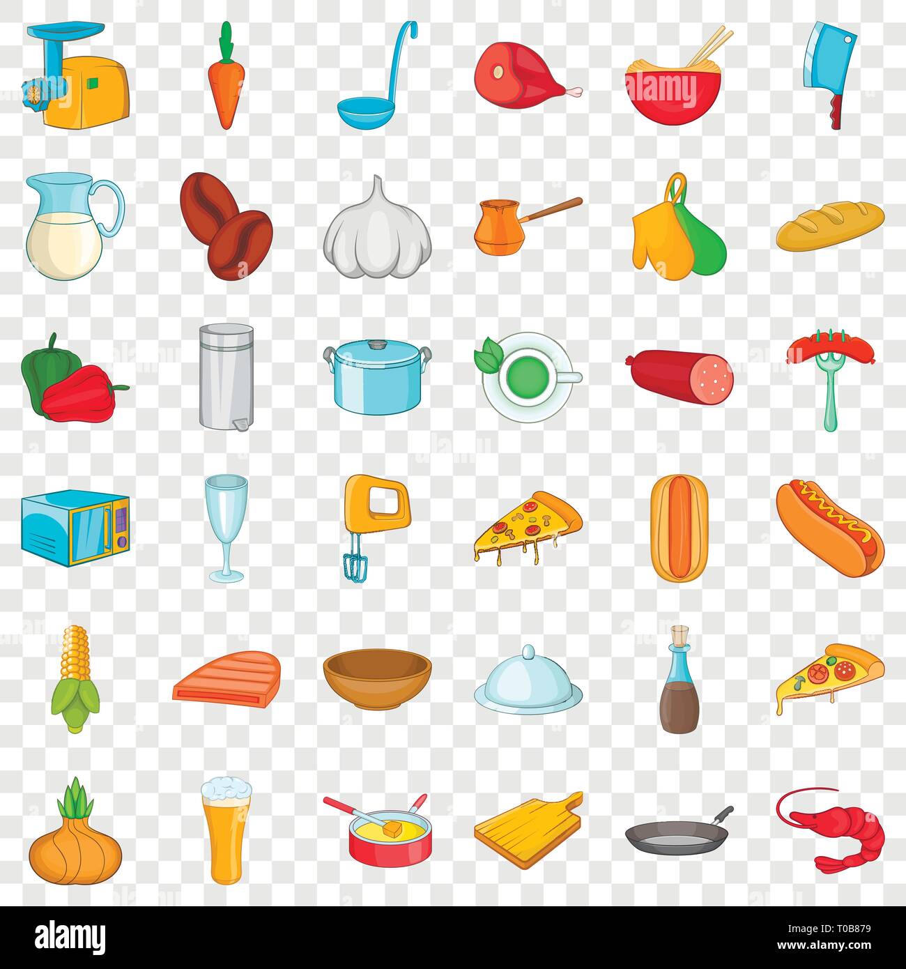 Cooking food icons set, cartoon style Stock Vector Image & Art - Alamy