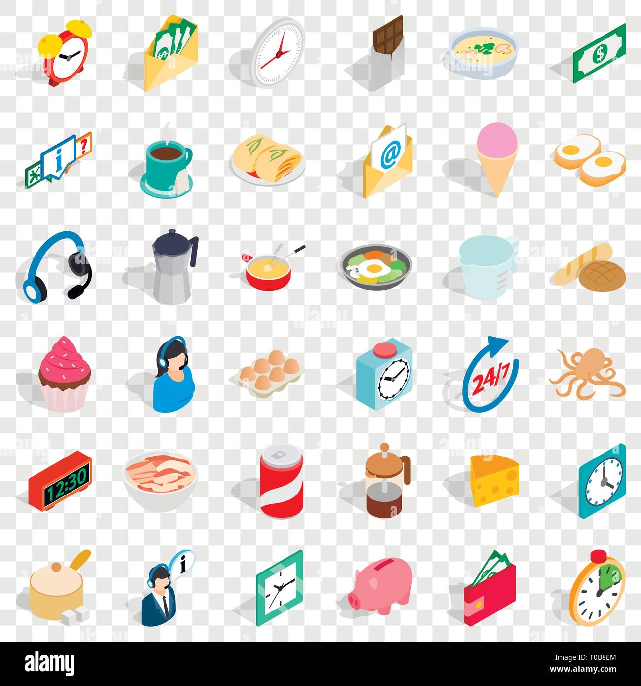 Black icon vector eating clock hi-res stock photography and images - Alamy
