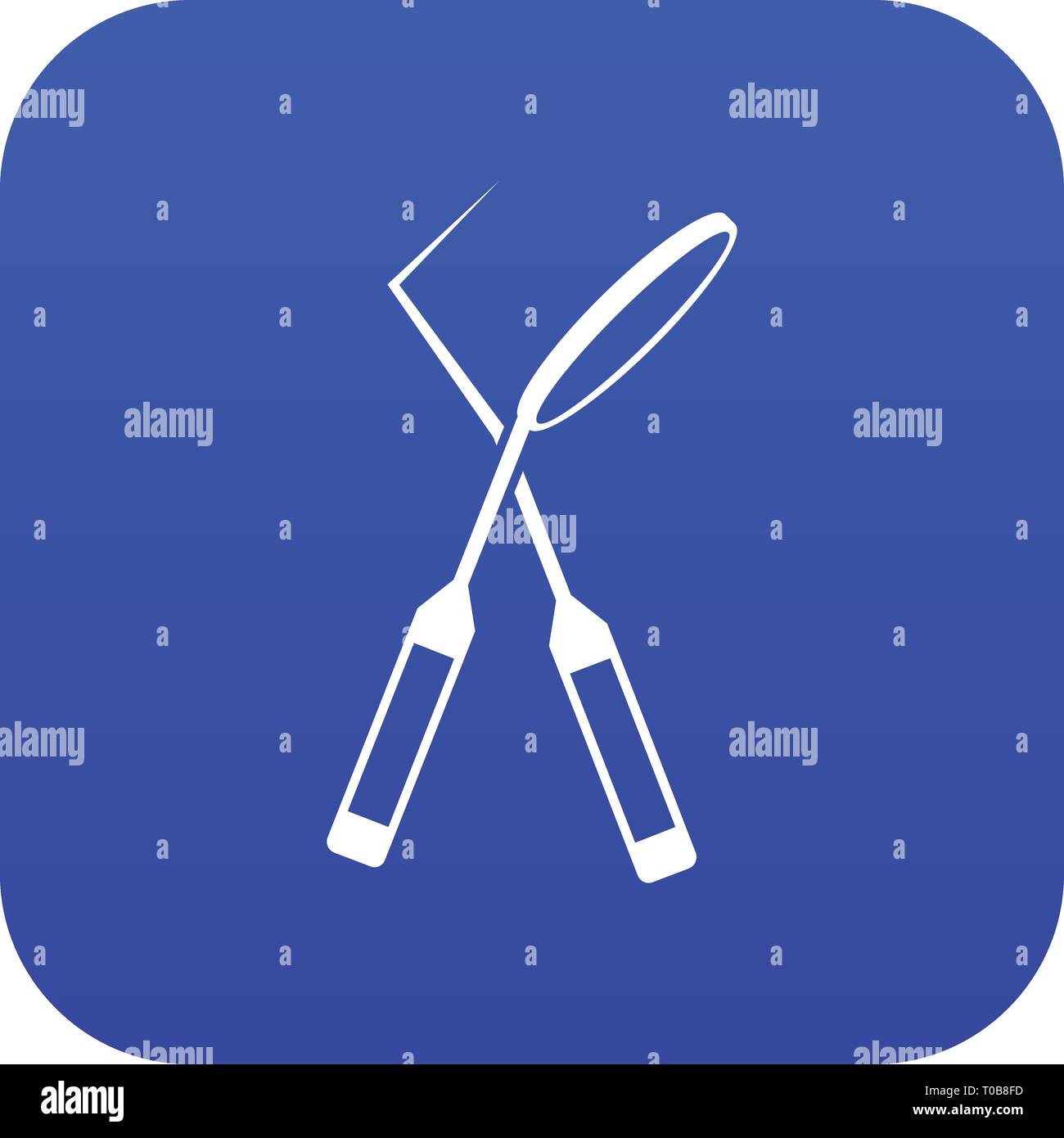Tooth instruments for dental medicine icon digital blue Stock Vector ...