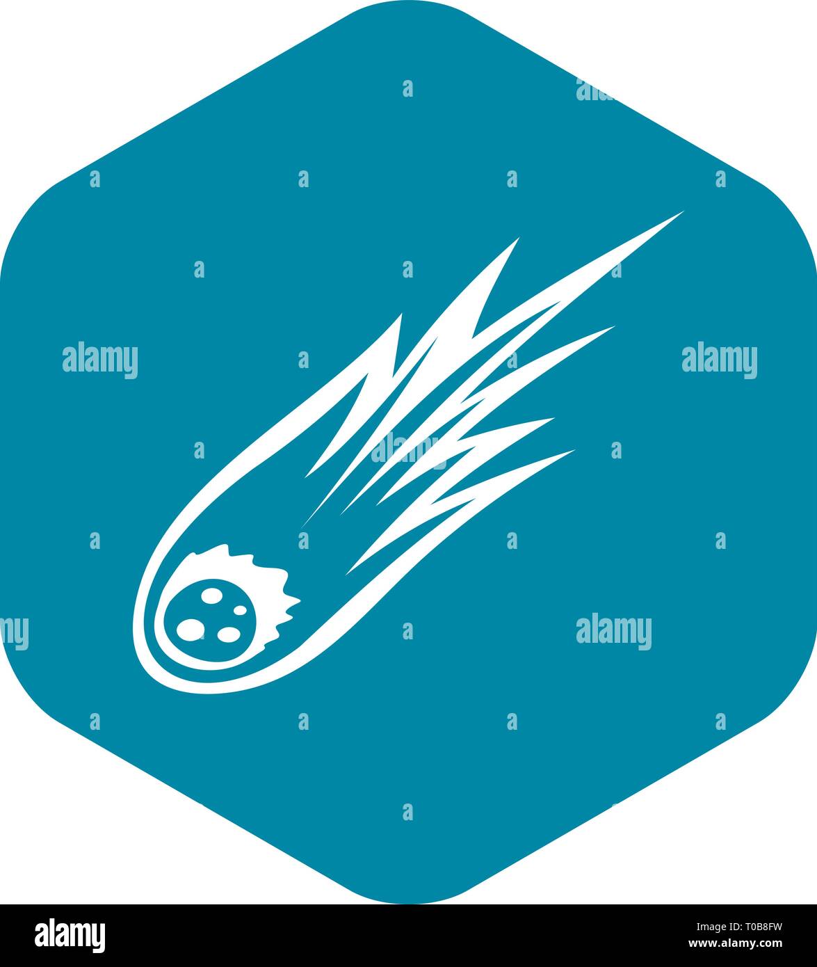 Falling meteor with long tail icon, simple style Stock Vector Image ...