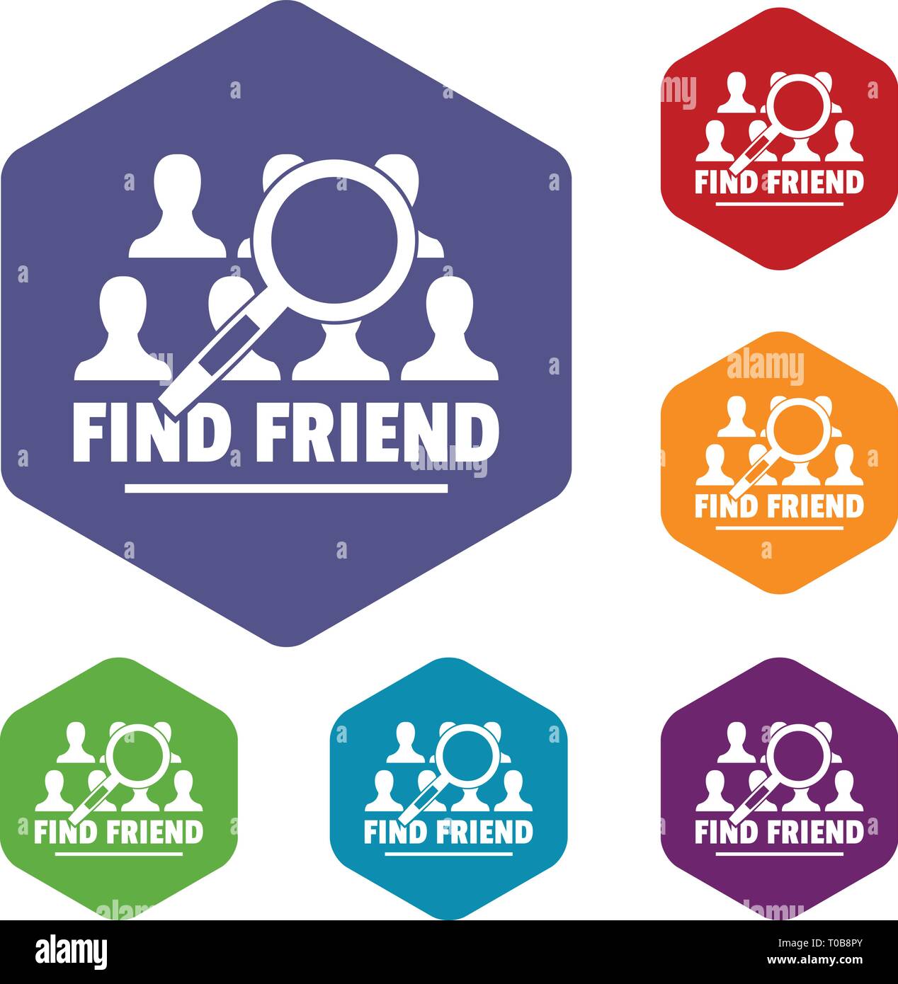 Find friends icons vector hexahedron Stock Vector Image & Art - Alamy