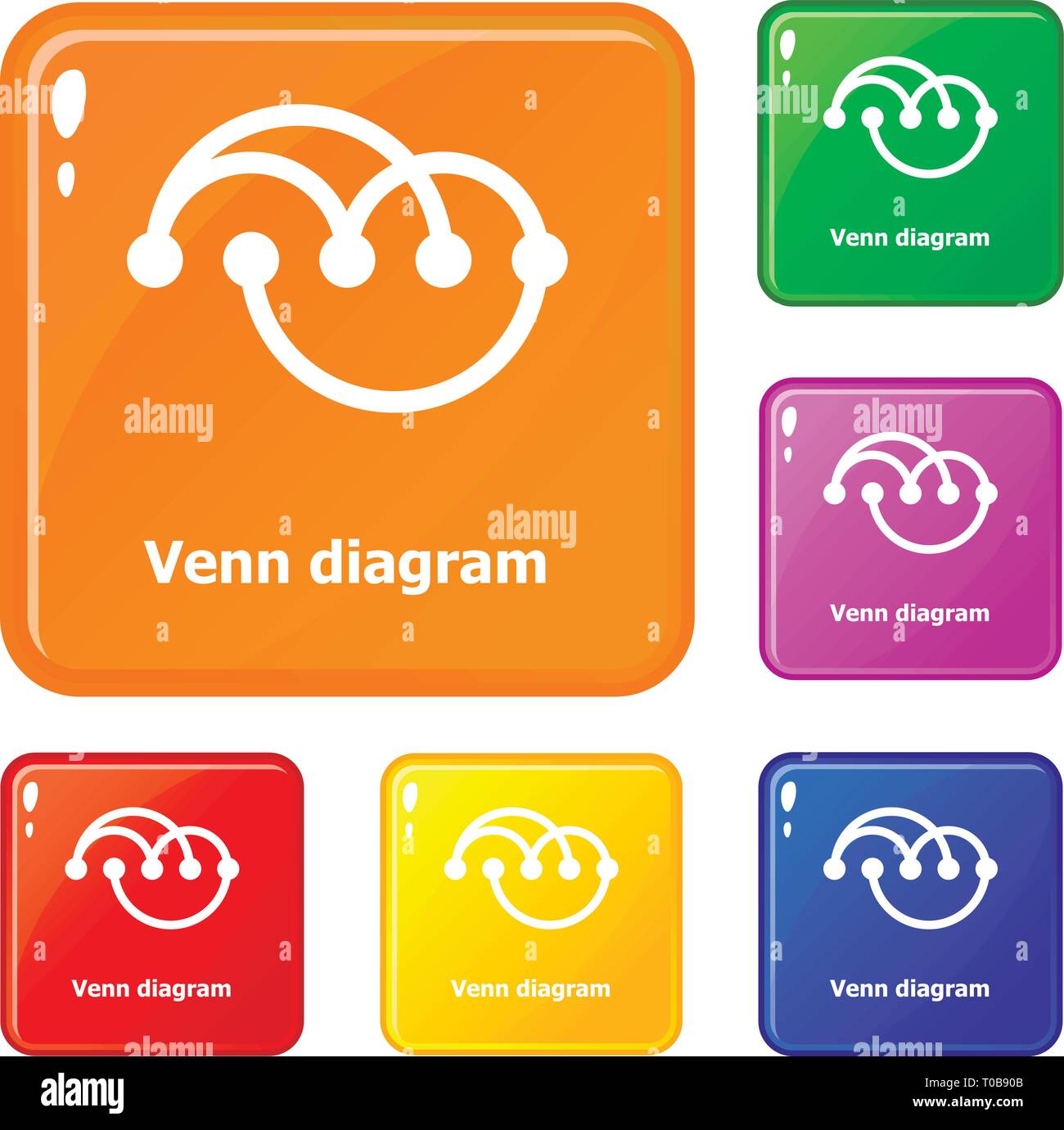 Venn diagramm icons set vector color Stock Vector Image & Art - Alamy