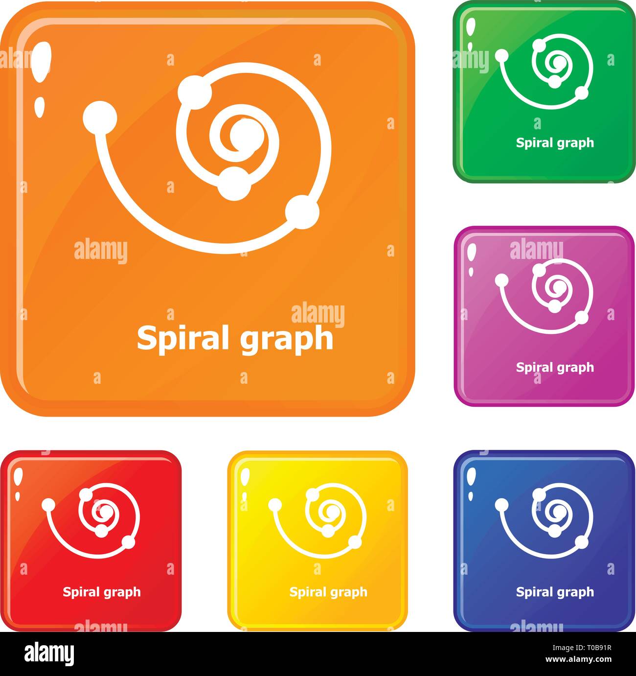 Spiral graph icons set vector color Stock Vector Image & Art - Alamy