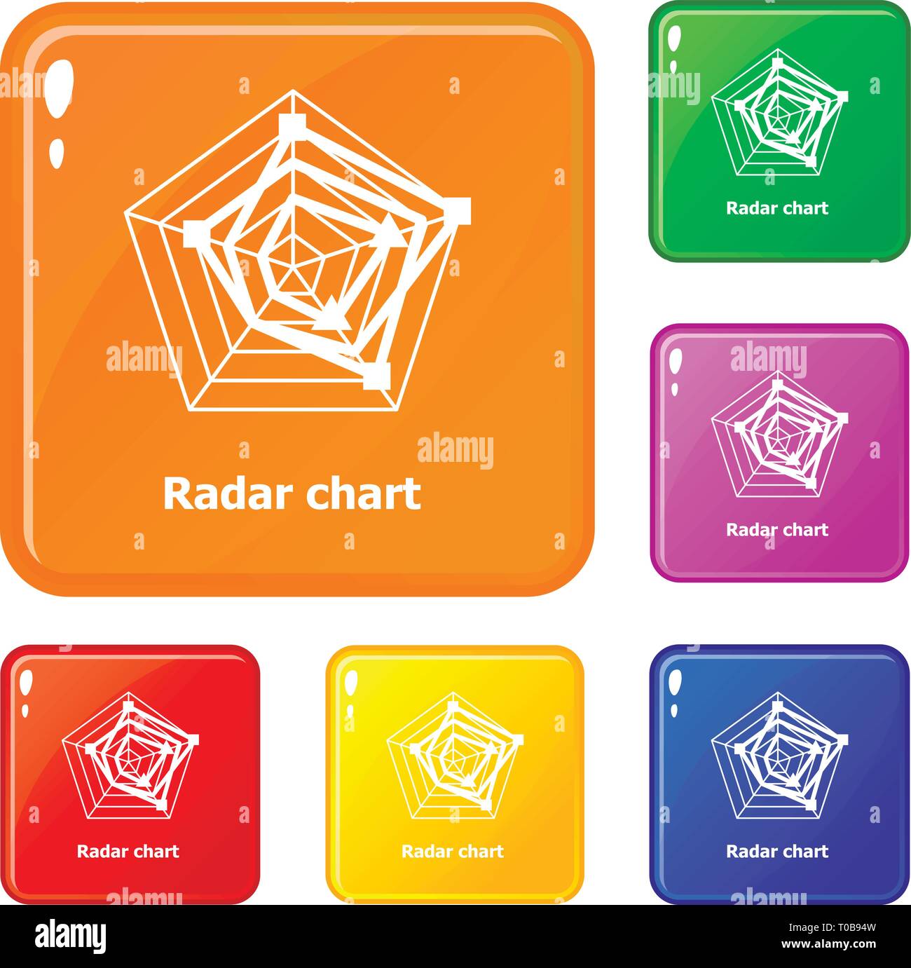 Radar chart icons set vector color Stock Vector Image & Art - Alamy