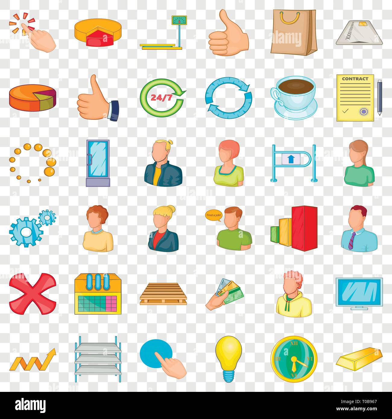 Business corporation icons set, cartoon style Stock Vector Image & Art ...