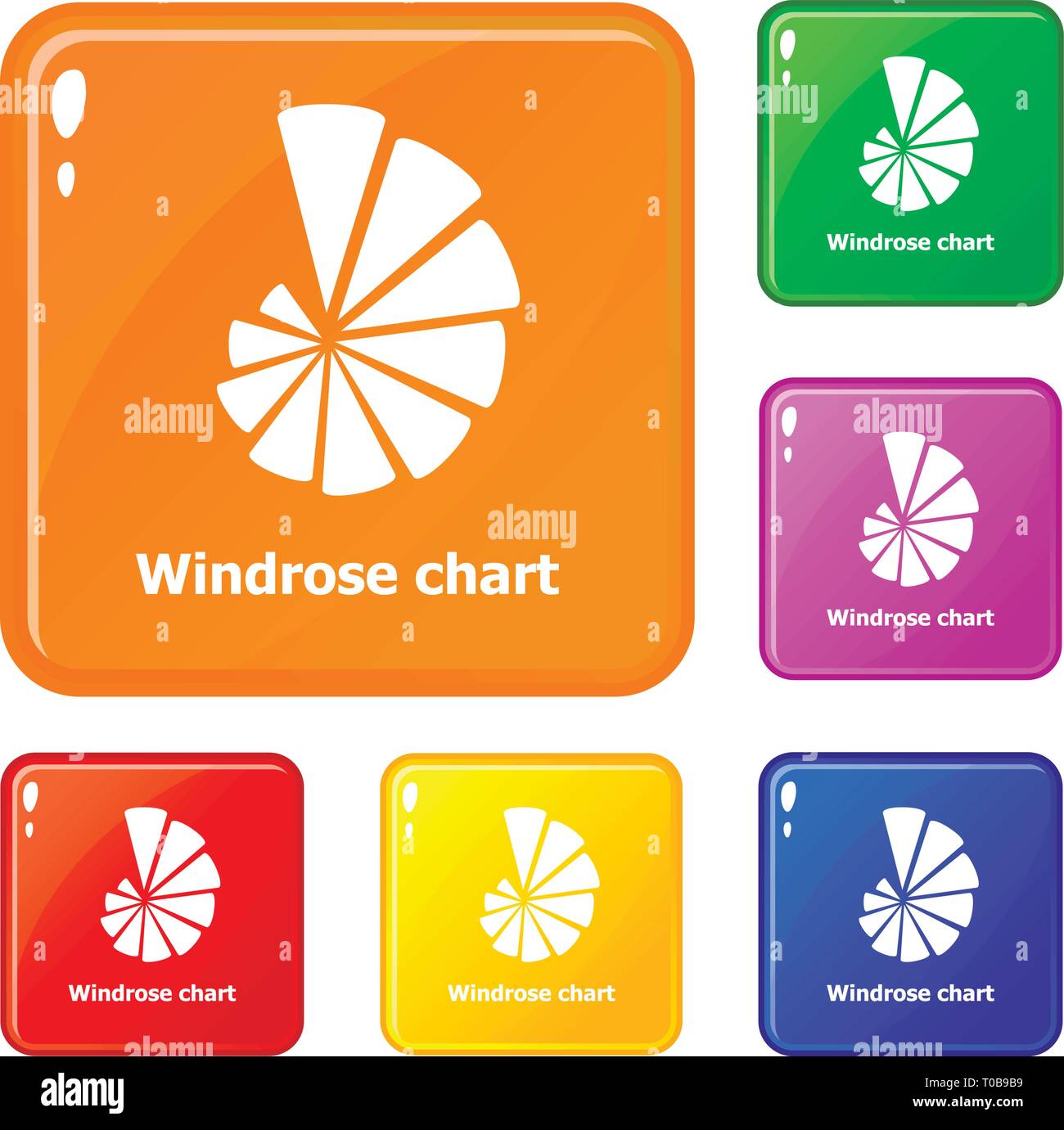 Windrose chart icons set vector color Stock Vector Image & Art - Alamy