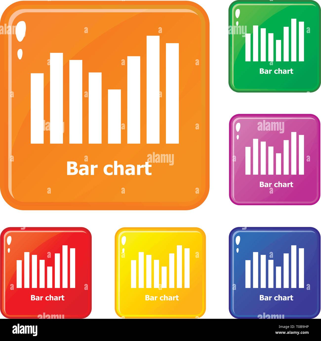 Bar chart icons set vector color Stock Vector Image & Art - Alamy