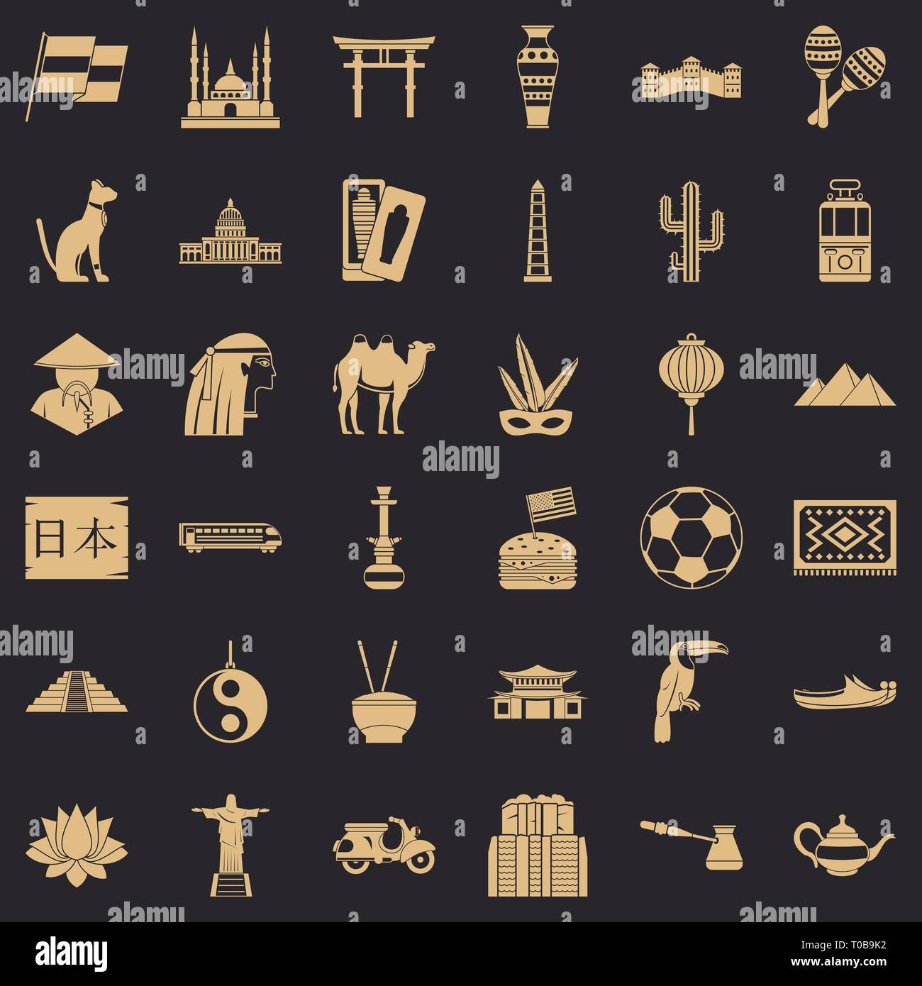 World tour icons set, simple style Stock Vector Image & Art - Alamy