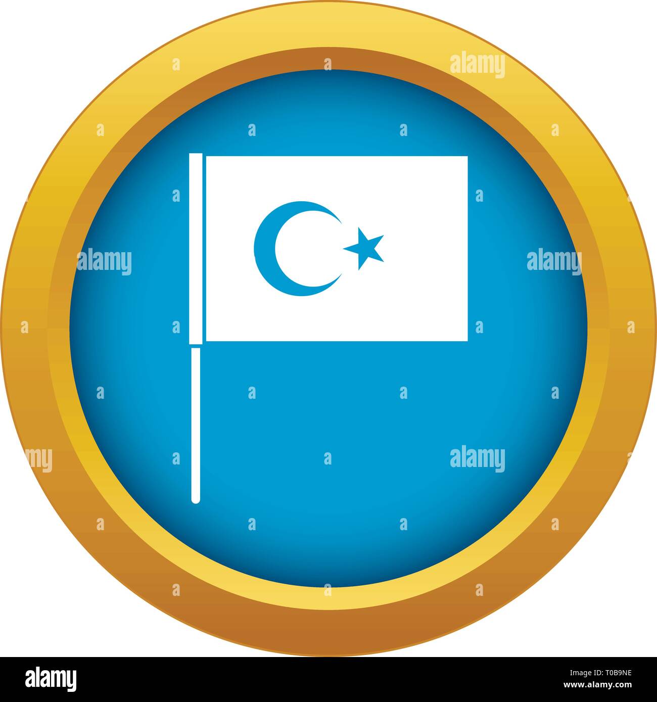 Turkish flag icon blue vector isolated Stock Vector Image & Art - Alamy