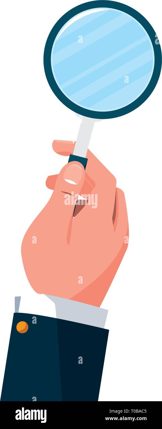 hand with magnifying glass vector illustration design Stock Vector ...