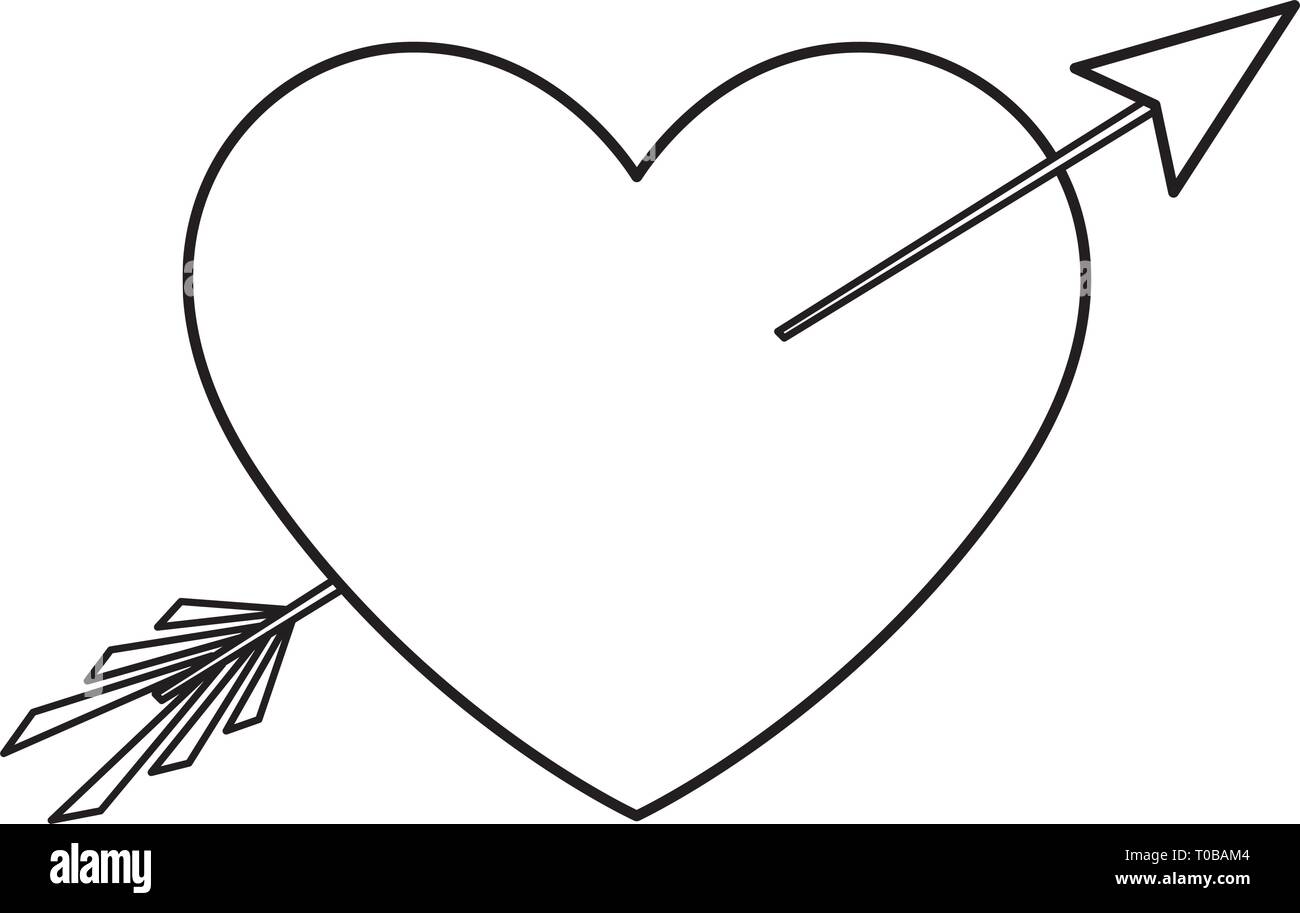 heart love with arrow icon vector illustration design Stock Vector ...