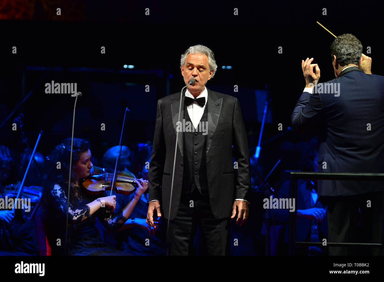 Andrea Bocelli performs at American Airlines Arena on Valentine’s Day Featuring: Andrea Bocelli ...