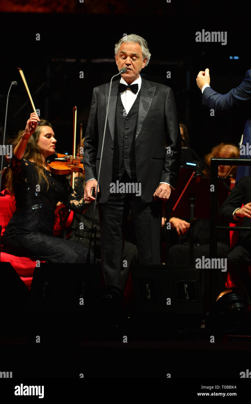 Andrea Bocelli performs at American Airlines Arena on Valentine’s Day Featuring: Andrea Bocelli ...