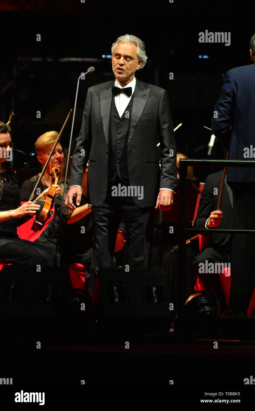 Andrea Bocelli performs at American Airlines Arena on Valentine’s Day Featuring: Andrea Bocelli ...