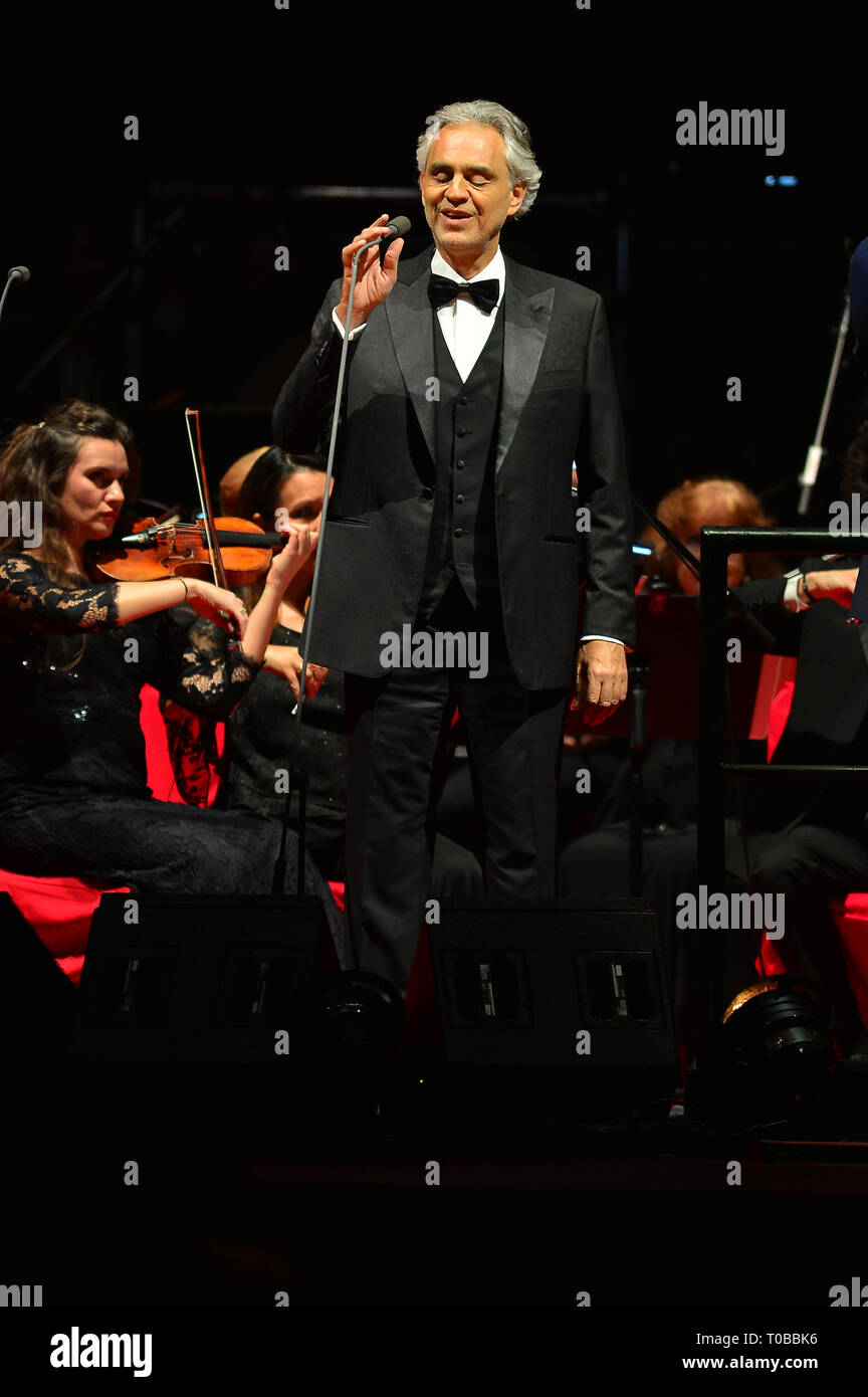 Andrea Bocelli performs at American Airlines Arena on Valentine’s Day Featuring: Andrea Bocelli ...