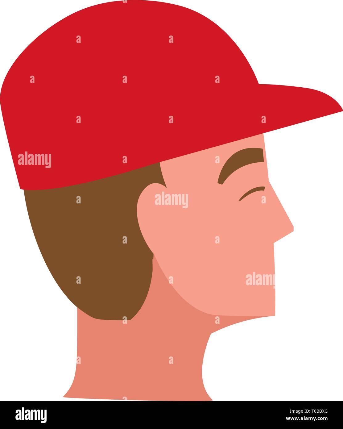young man head with cap character vector illustration design Stock ...