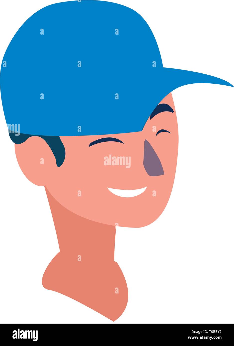 young man head with cap character vector illustration design Stock ...
